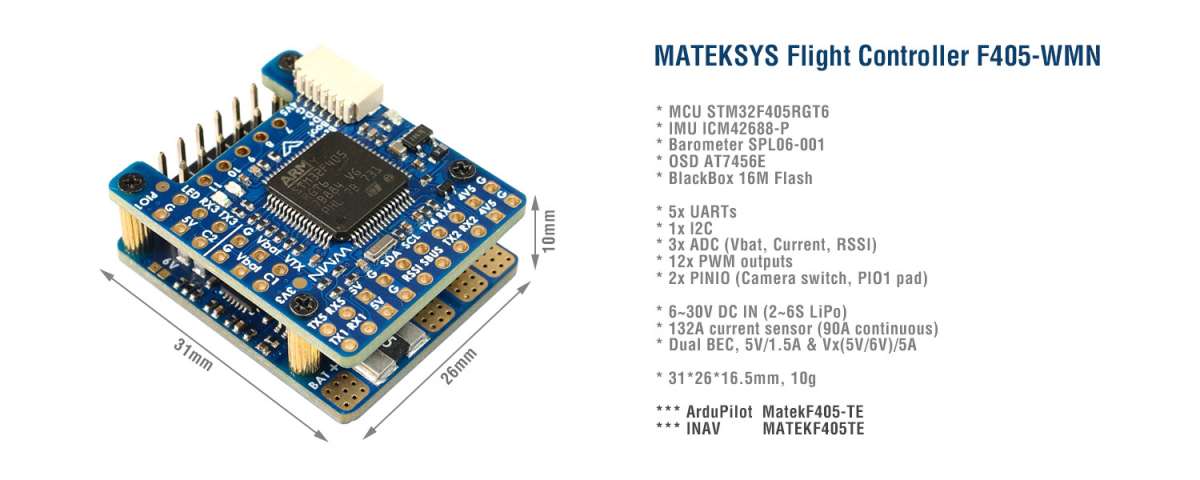 Matek F405-WMN Flightcontroller F405 Ardupilot, INAV, | Racing ...